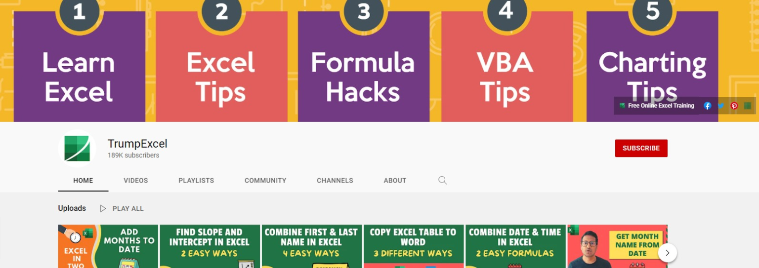 I migliori canali YouTube per imparare Excel (per principianti assoluti)